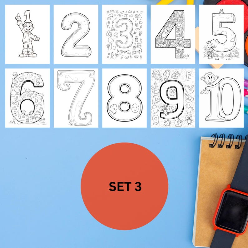 Number Coloring Pages 1 to 10 – Fun Kids Printable Learning Activity ...