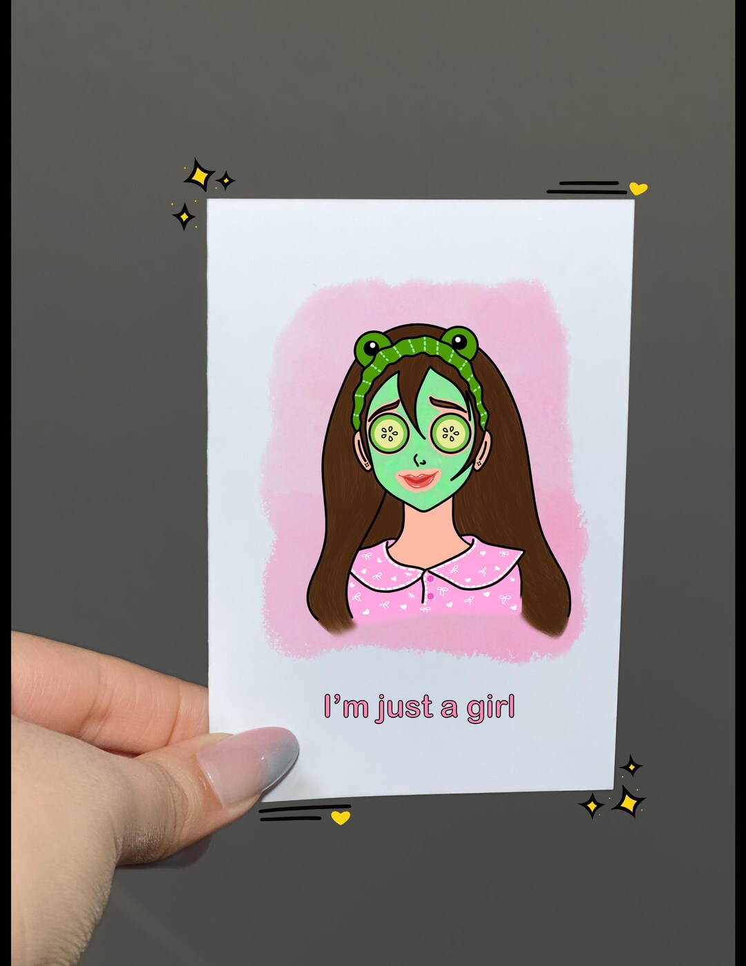Girly Card, Im Just a Girl Card, Gift Card, Skincare, Personalized Card ...
