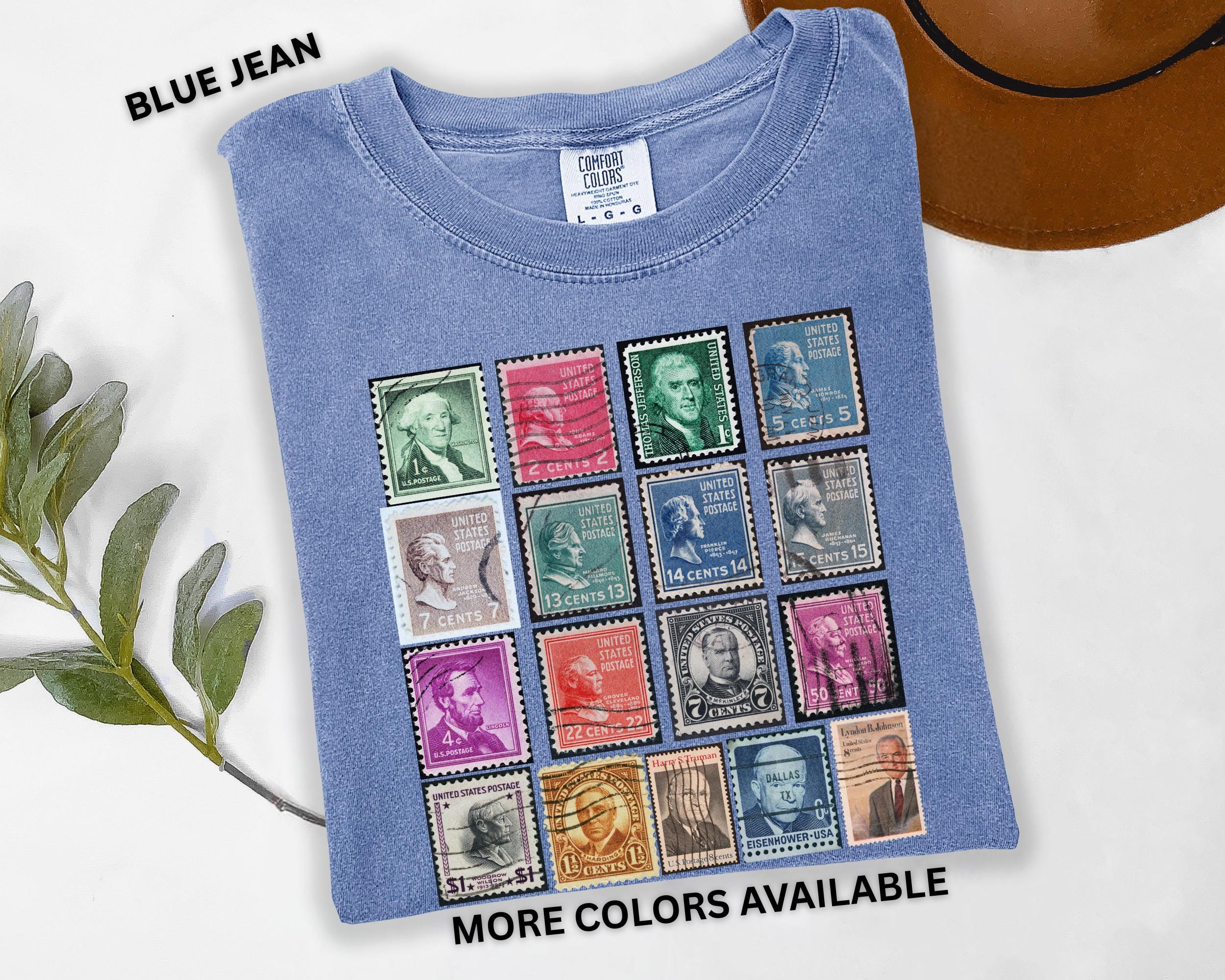 Vintage U.S. Presidents Postage Stamp Shirt Colorful American History ...