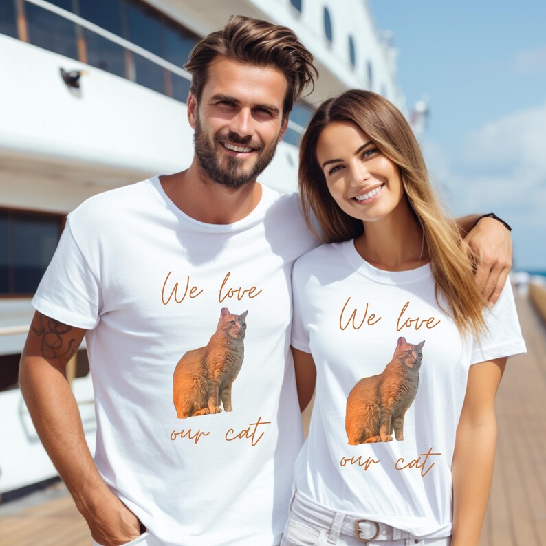 Unisex Jersey Short Sleeve Tee. We Love Our Cat. Custom Couple T-shirts ...