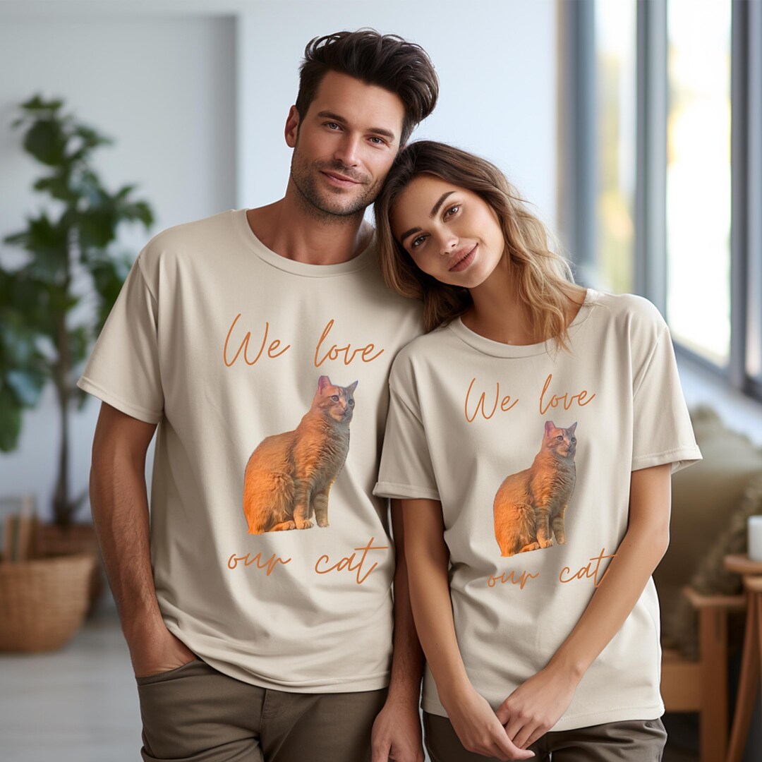 Unisex Jersey Short Sleeve Tee. We Love Our Cat. Custom Couple T-shirts ...