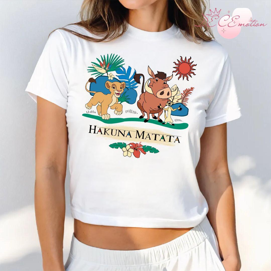 Hakuna Matata Simba Timon Pumbaa Disney the Lion King Baby Tee Crop Top ...