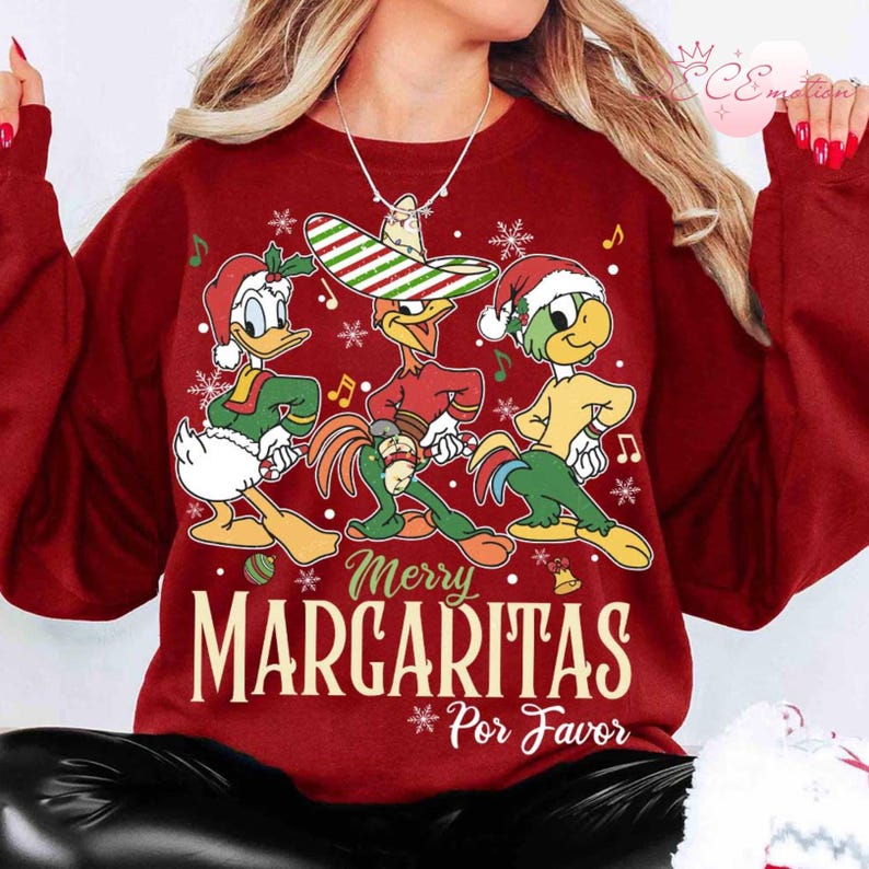 The Three Caballeros Santa Hat Disney Christmas Shirt, Merry Margaritas ...