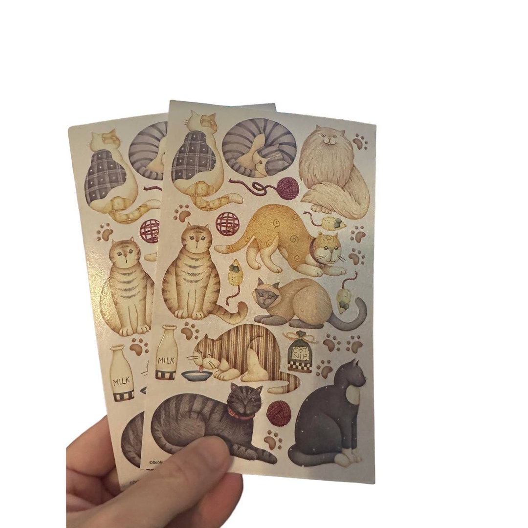 Vintage Stickers - Debbie Mumm Cat / Feline Sticker Sheets X 2 - Unused ...