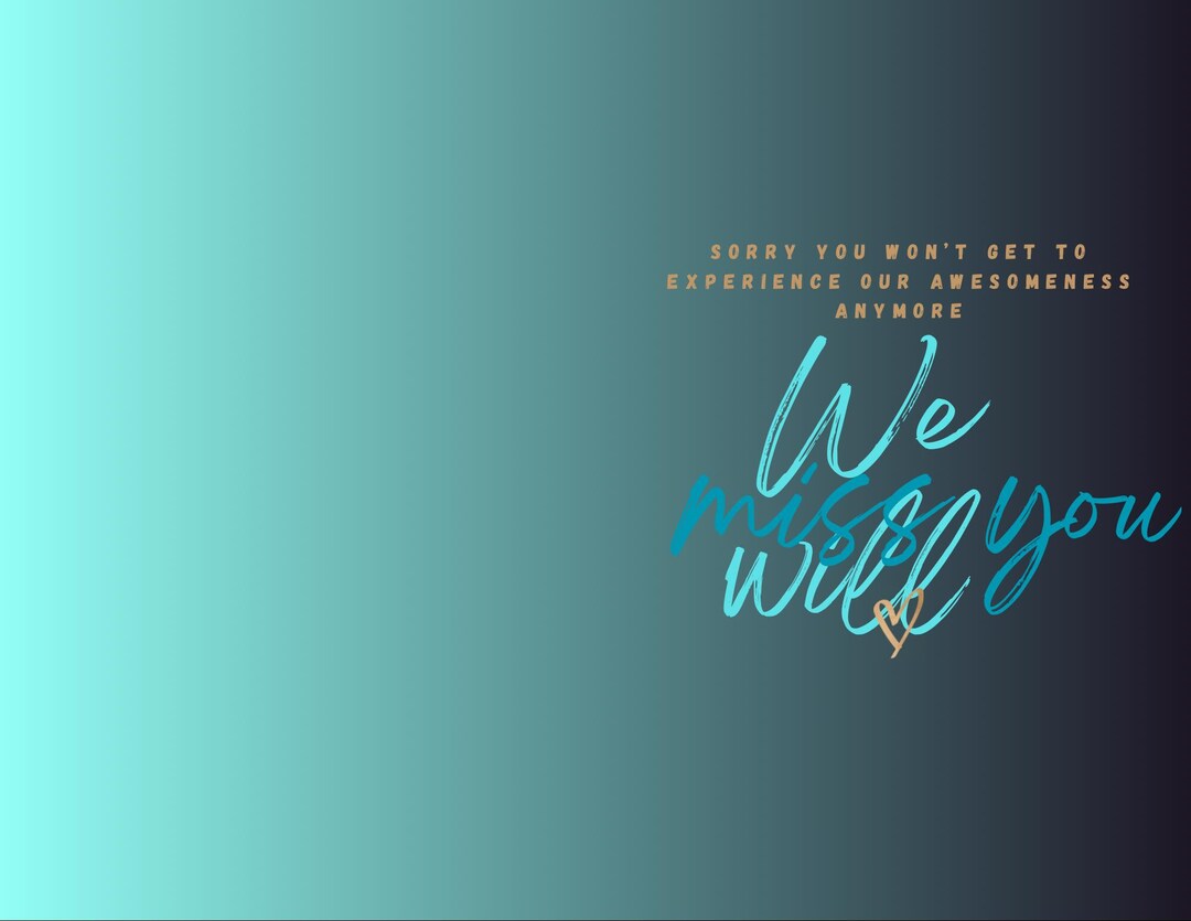 Good-bye Card Template for Employee - Etsy