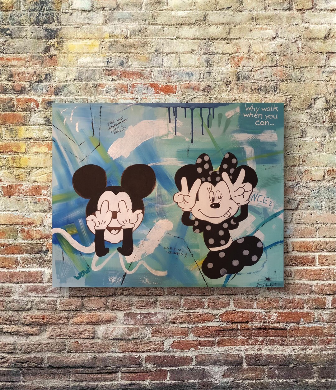 Minnie and Mickey Mouse, Cheeky, Disney Picture, Acrylic Painting on ...