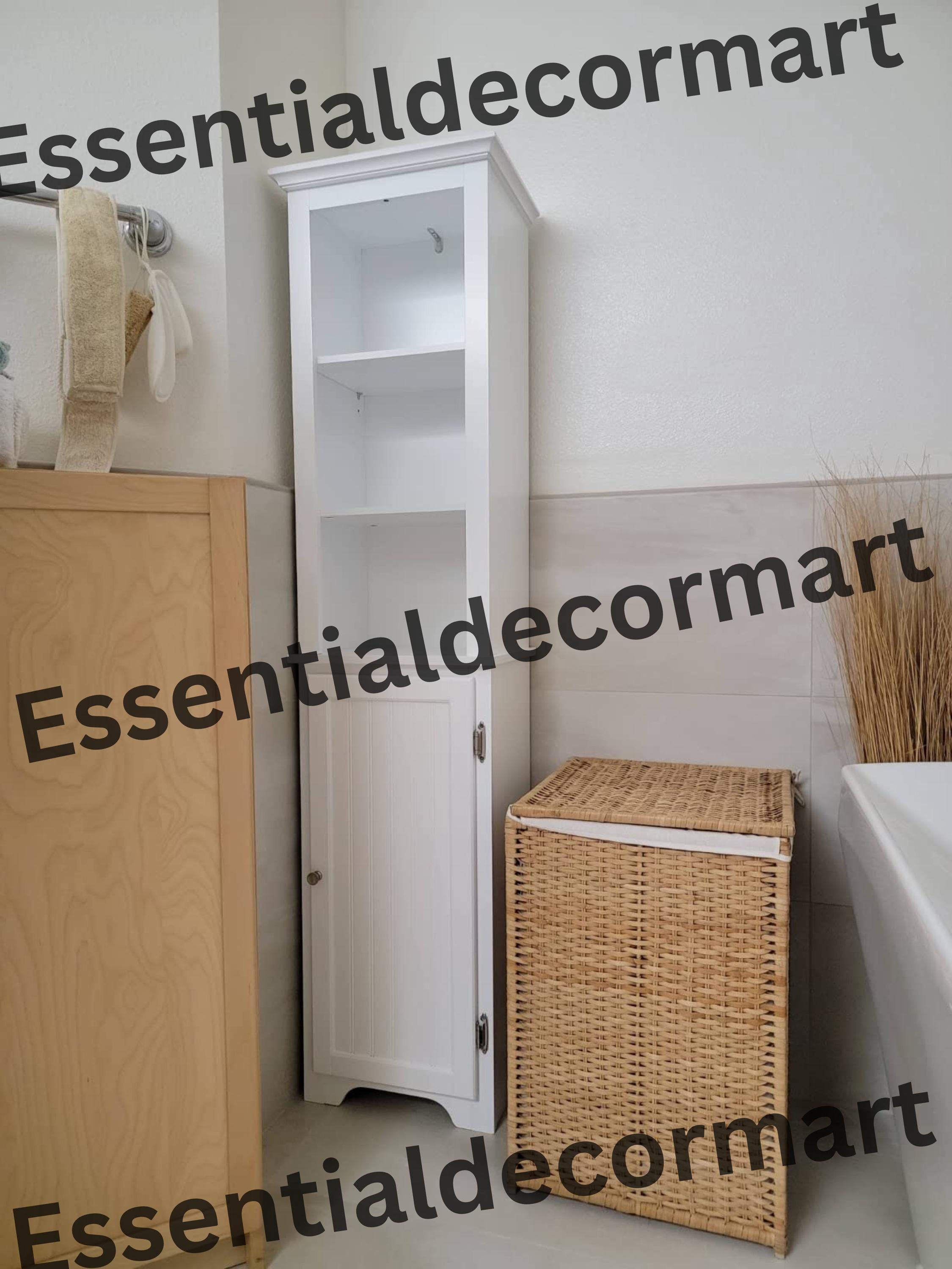 Tall Bathroom Storage Cabinet | Freestanding Linen Tower With ...