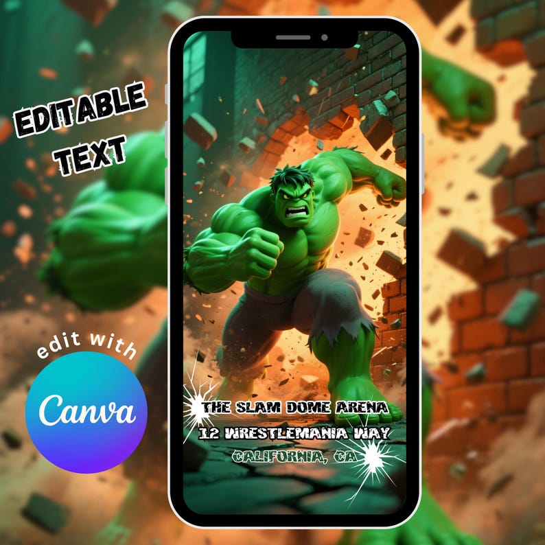 Hulk Invitation Hulk Birthday Video Invitation Hulk Invite Monster ...