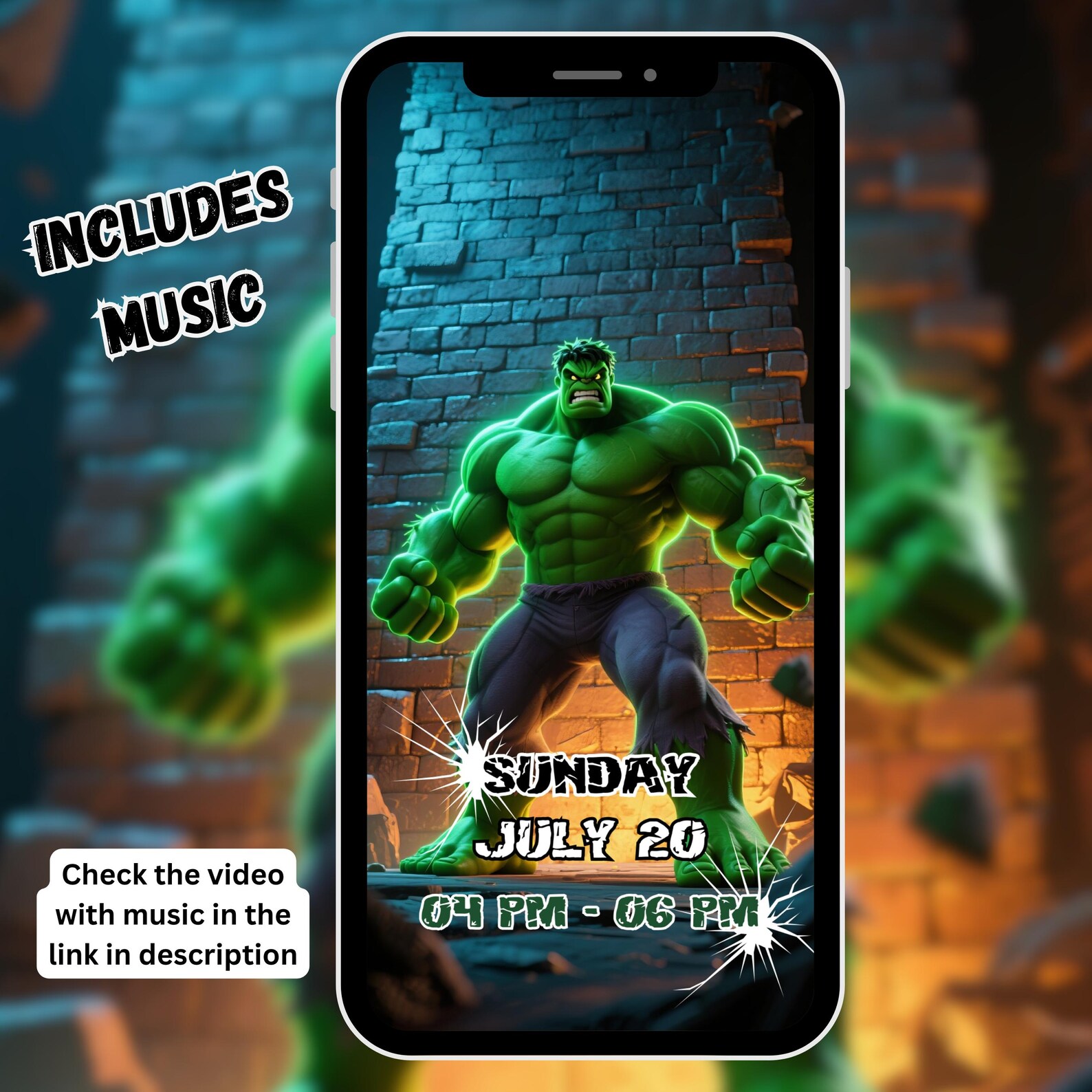 Hulk Invitation Hulk Birthday Video Invitation Hulk Invite Monster ...