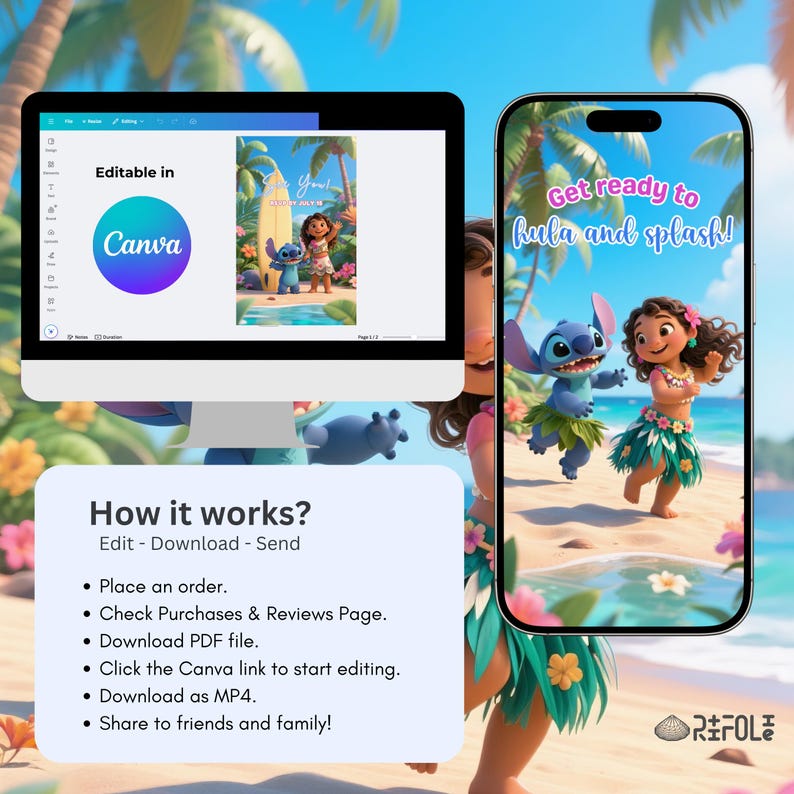 Lilo and Stitch Invitation Lilo Stitch Birthday Video Invitation Lilo ...