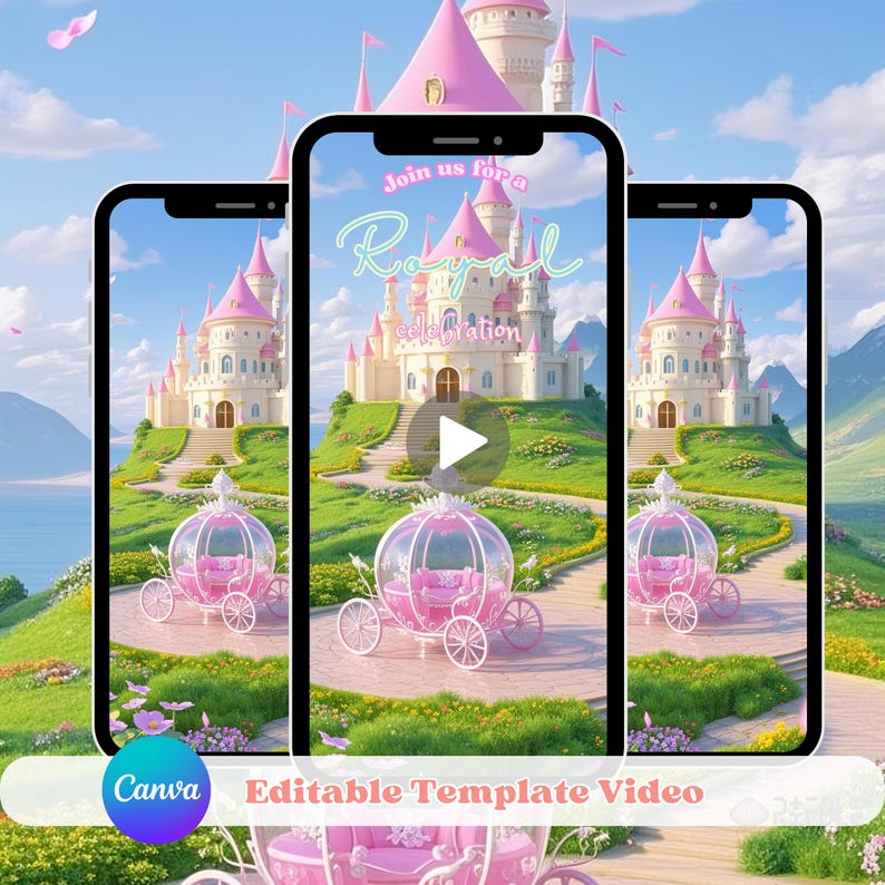 Princess Invitation Princess Aurora Royal Birthday Video Invitation Fairy Theme Party ...