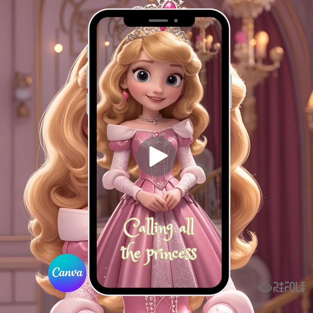 Royal Princess Castle Birthday Video Invitation, Editable Fairytale ...