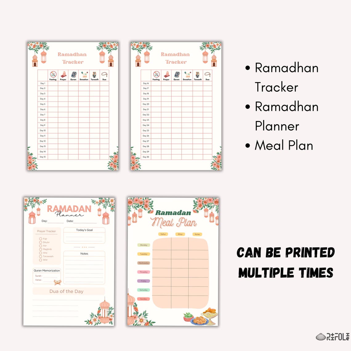 Ramadan Planner, Muslim Planner Digital, Quran Tracker, Daily Weekly ...