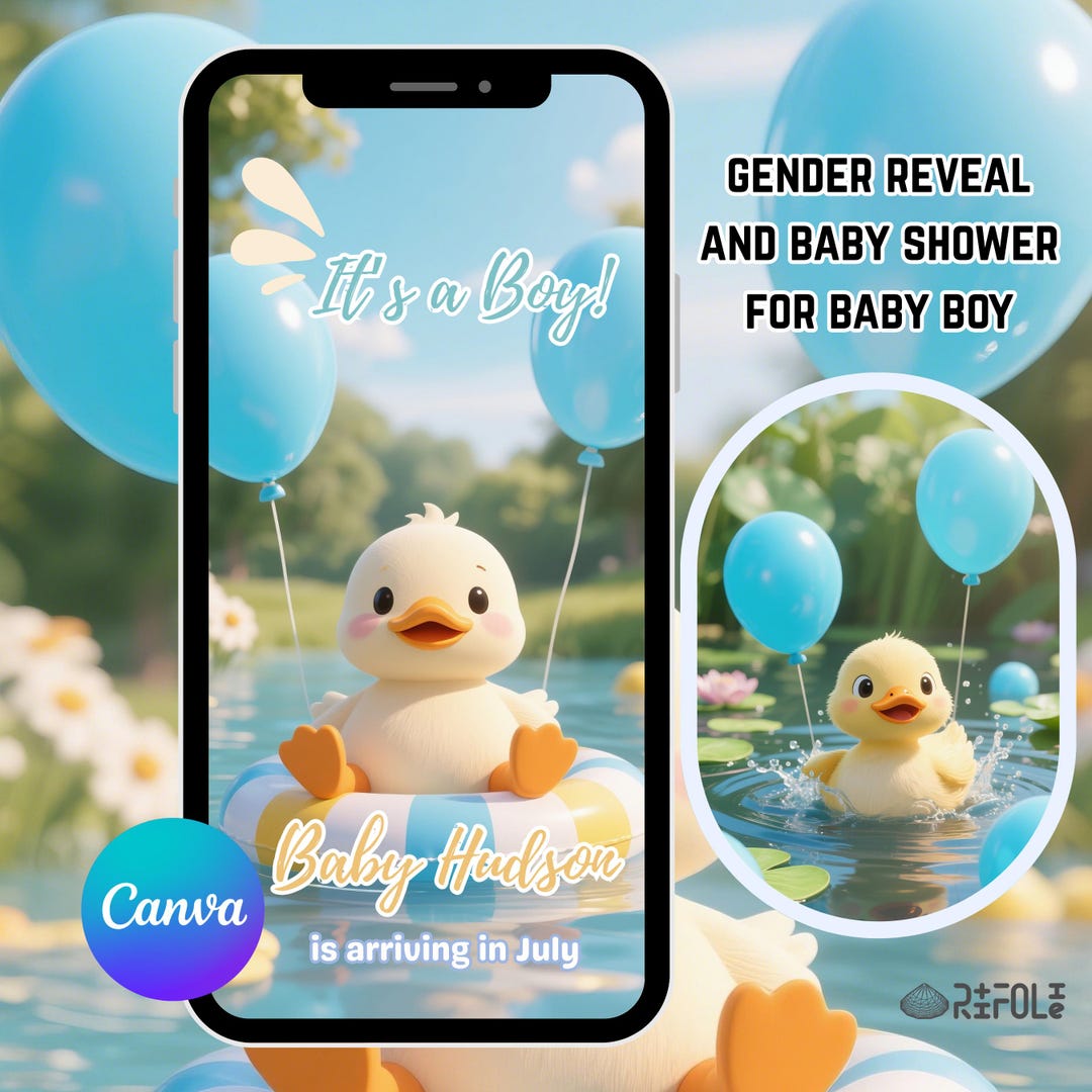 Little Yellow Duck Gender Reveal Announcement Baby Shower Video ...