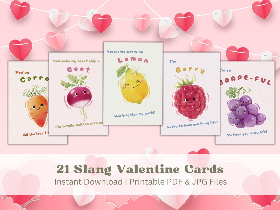 Slang Kids Valentine's Day Cards, Funny Printable Kids Valentine, Teen ...