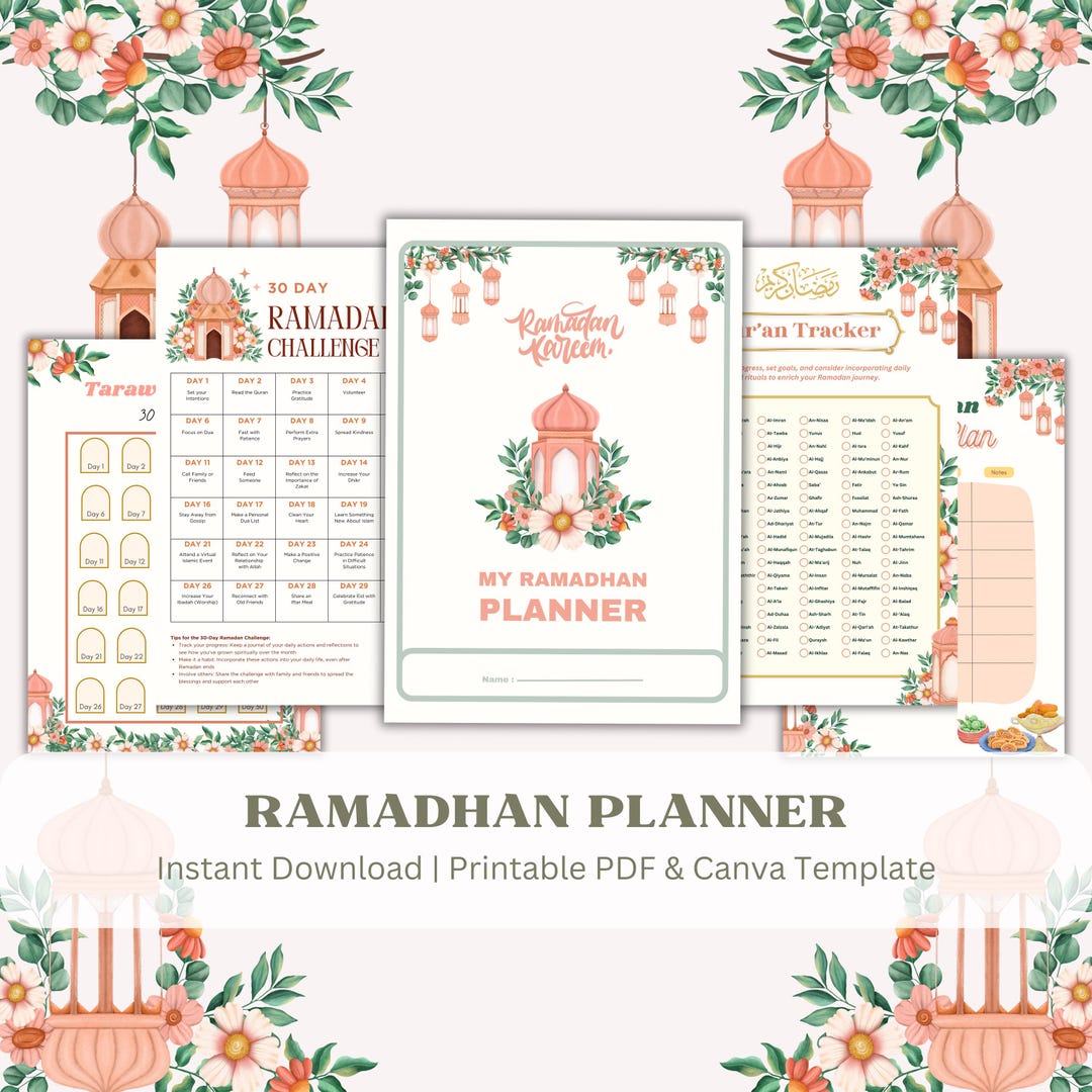 Ramadan Planner, Muslim Planner Digital, Quran Tracker, Daily Weekly ...