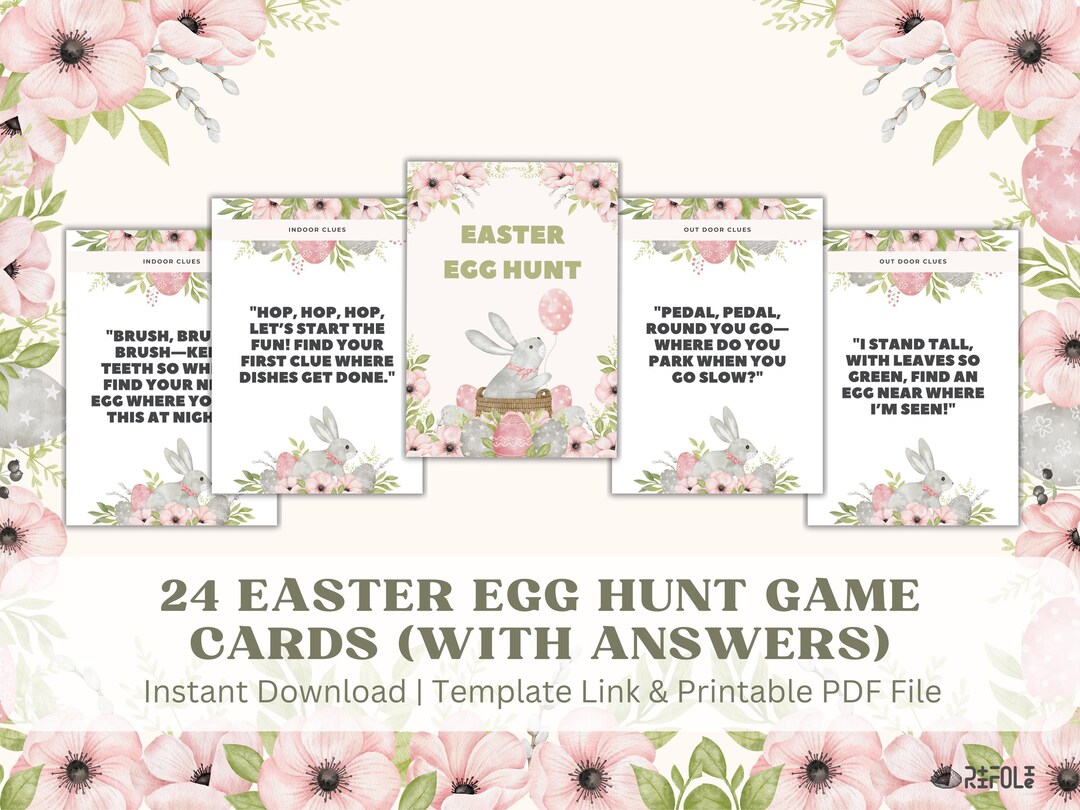 Easter Egg Hunt Card | Editable Digital Easter Egg Hunt | Customizable ...