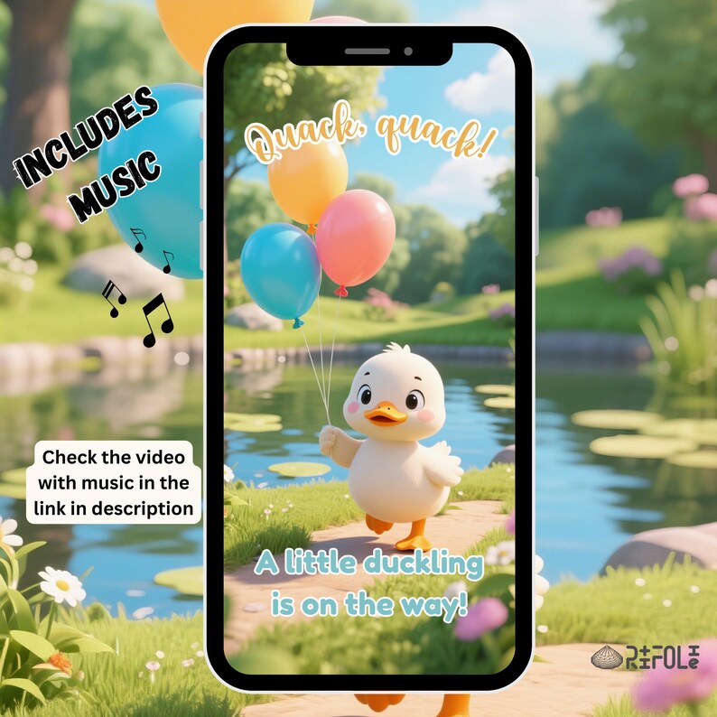 Little Yellow Duck Gender Reveal Announcement Baby Shower Video ...