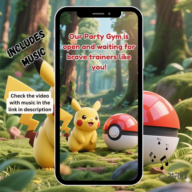 Pokemon Birthday Video Invitation Editable Template, Unique Pokemon ...