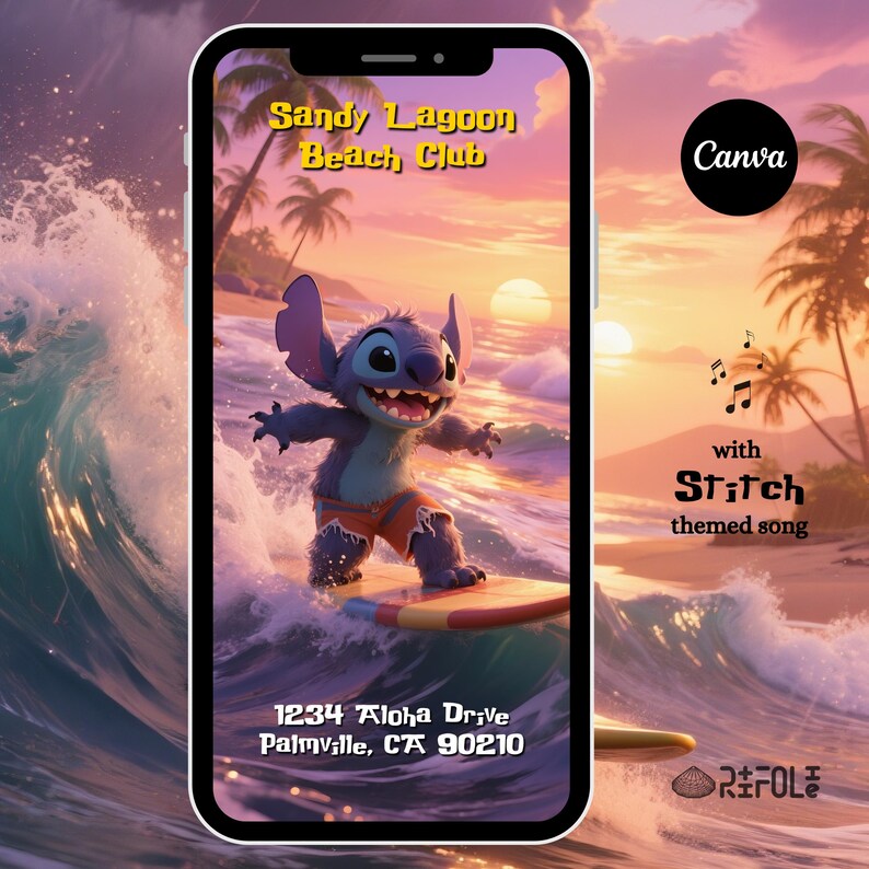 Stitch Movie Invitation Stitch Birthday Video Invitation Animated ...