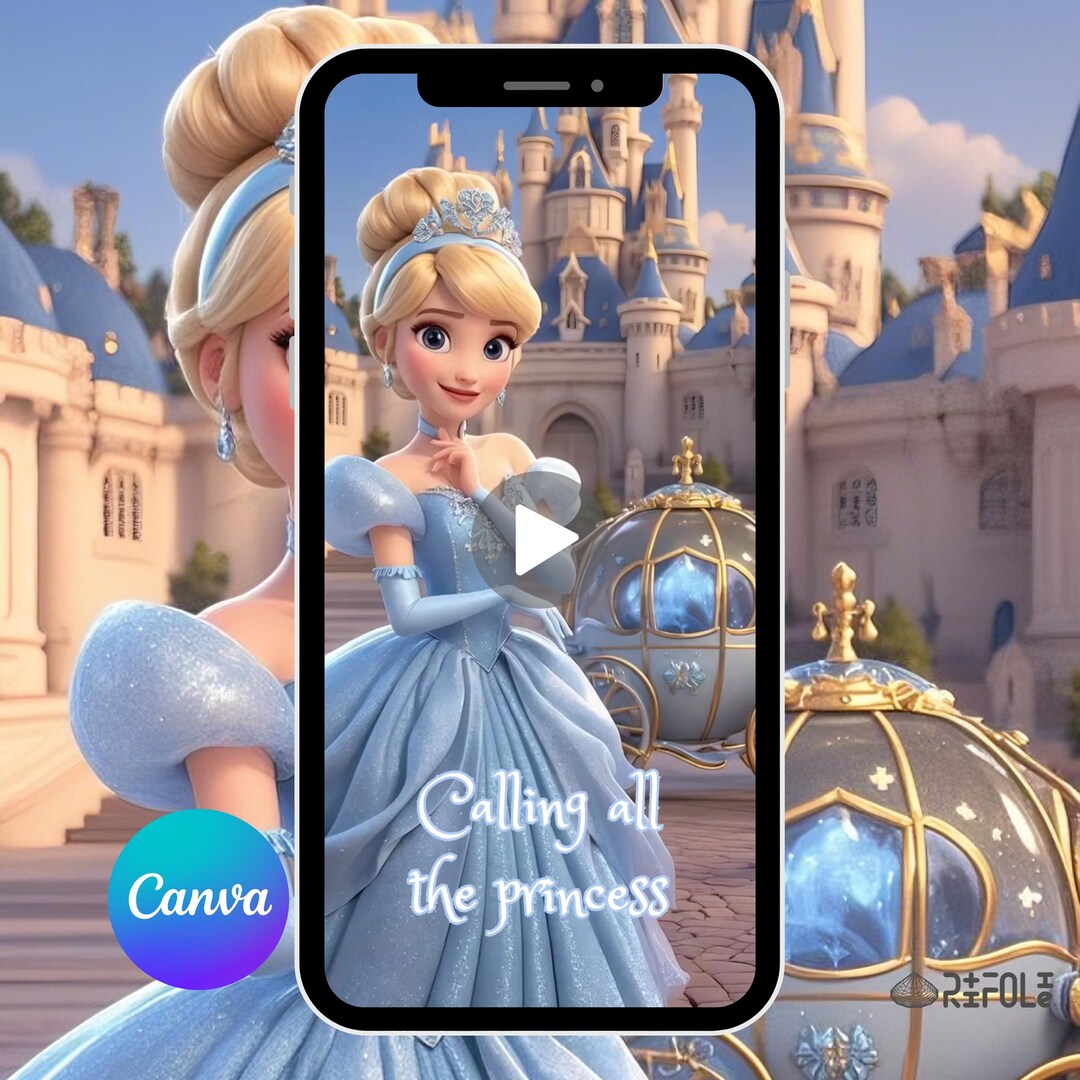 Royal Princess Castle Birthday Video Invitation | Editable Fairytale ...