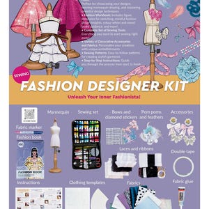 Fashion Design Kit With Adjustable Professional Mannequin | Full Set ...