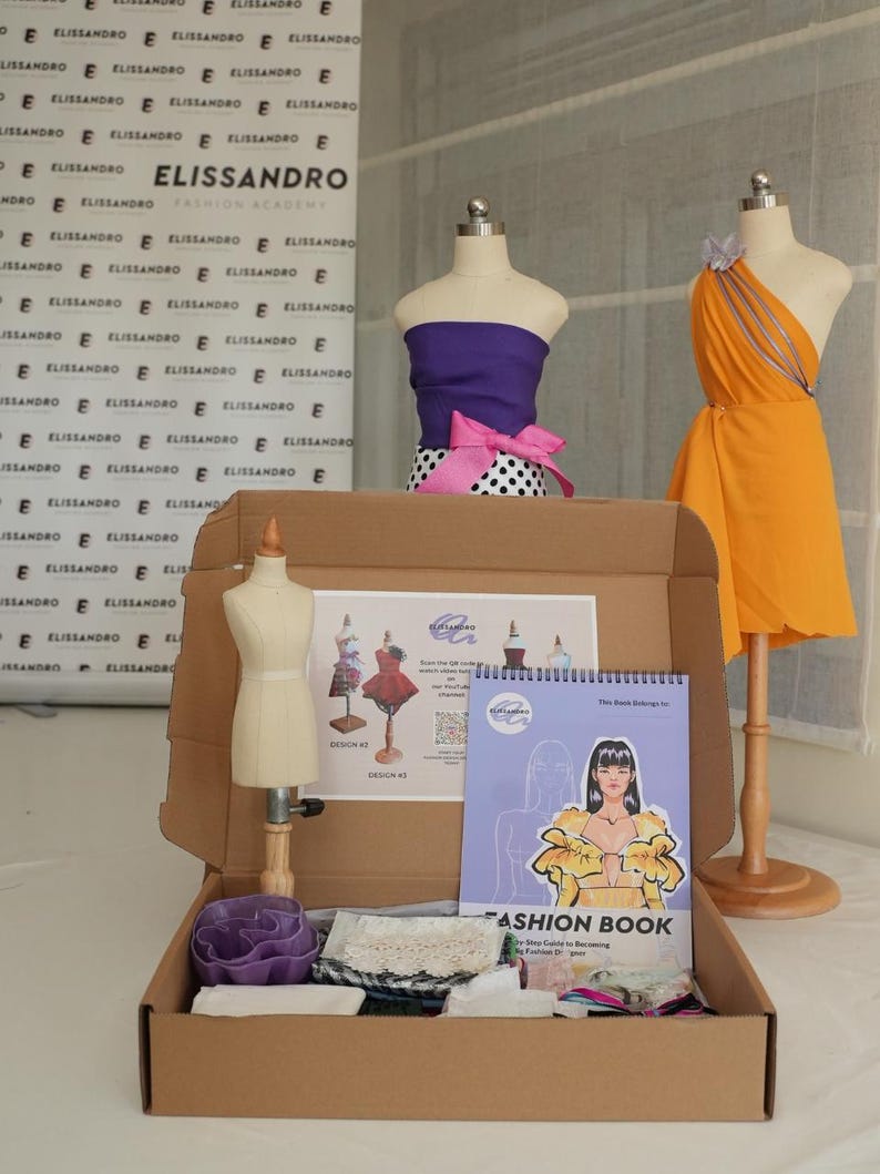 Kids Sewing and Fashion Design Kit |adjustable Mini Mannequin ...