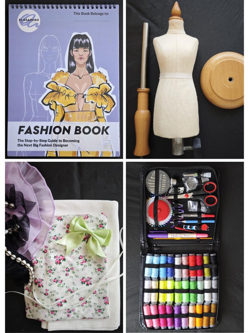 Kids Sewing and Fashion Design Kit |adjustable Mini Mannequin ...