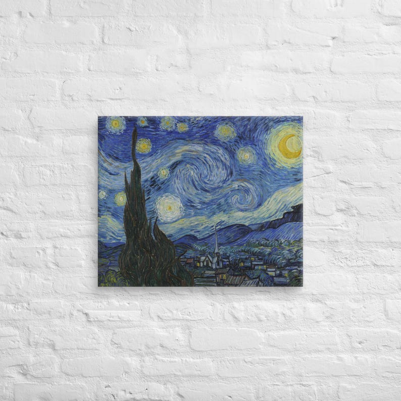 The Starry Night - Vincent Van Gogh - Canvas Print - Etsy