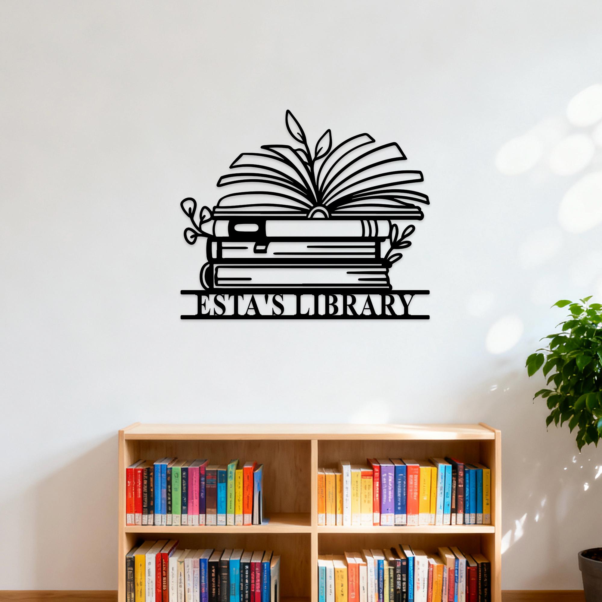 Custom Books Metal Sign,personalized Reading Room Sign,books Metal Wall ...