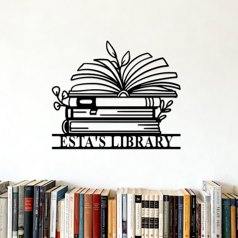 Custom Books Metal Sign,personalized Reading Room Sign,books Metal Wall ...