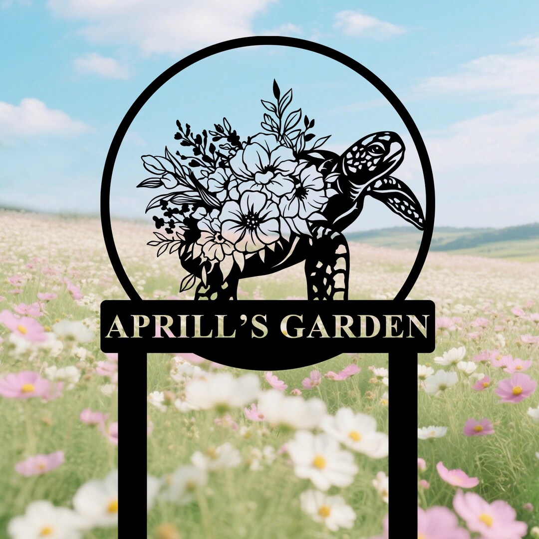 Custom Turtle Metal Garden Stake,turtle Memorial Stake,personalized ...