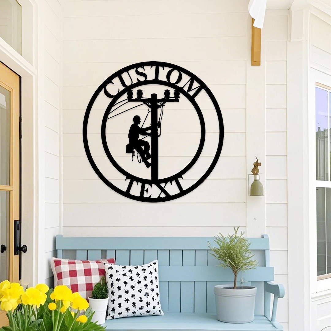 Custom Lineman Metal Sign,electrician Sign,lineman Name Sign,lineman ...