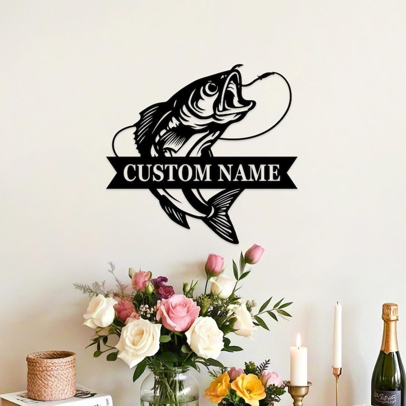 Fish Metal Name Sign,walleye Fish Decor,fishing Name Sign,custom Fish ...