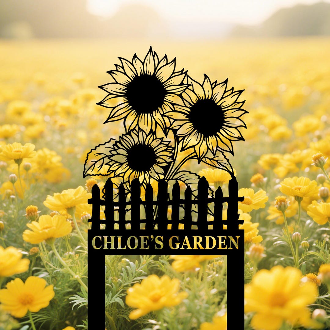 Personalized Sunflower Metal Sign,custom Sunflower Yard Stakes ...