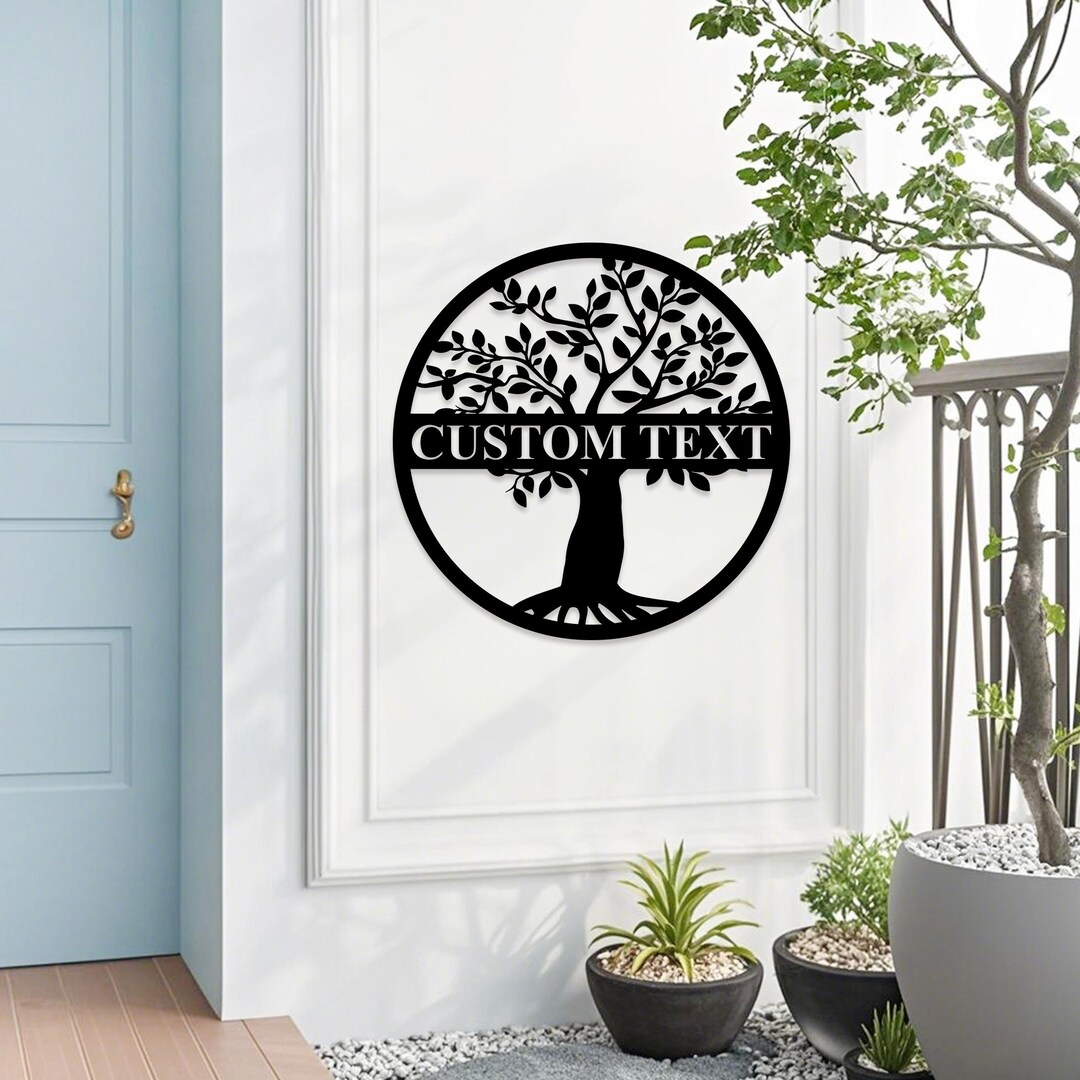 Personalized Tree of Life Metal Name Sign,custom Tree of Life Wall Art ...