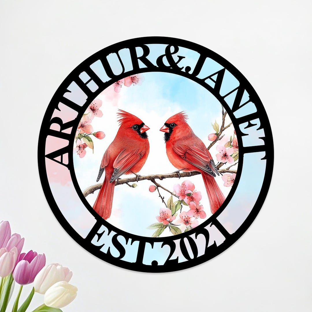 Custom Cardinals Metal Sign, Personalized Anniversary Cardinal Sign ...