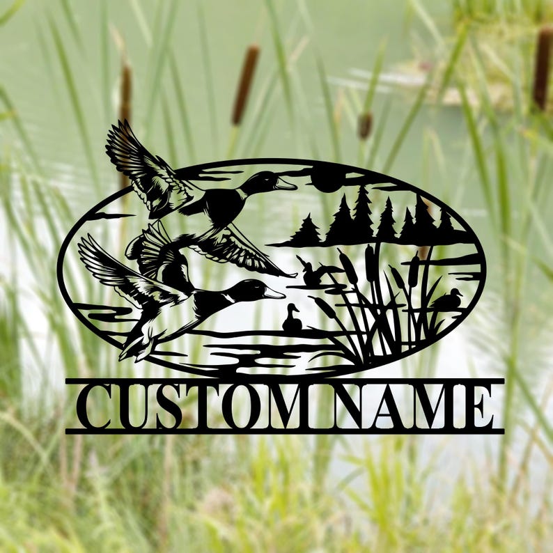Custom Duck Hunting Name Sign,hunter Metal Sign,duck Metal Wall Art ...