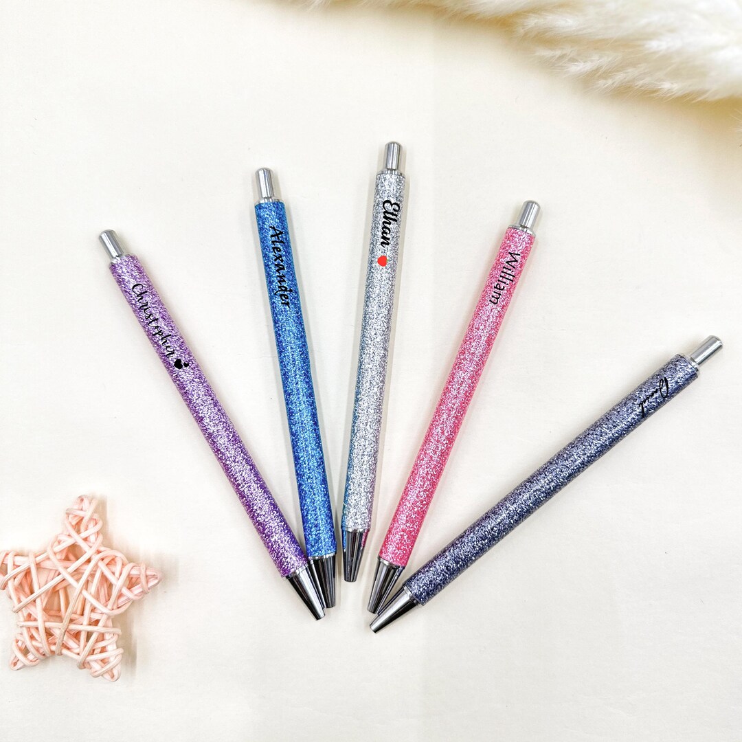 Personalized Name Glitter Pen,customized Decal Name Pen,sparkling Pen ...