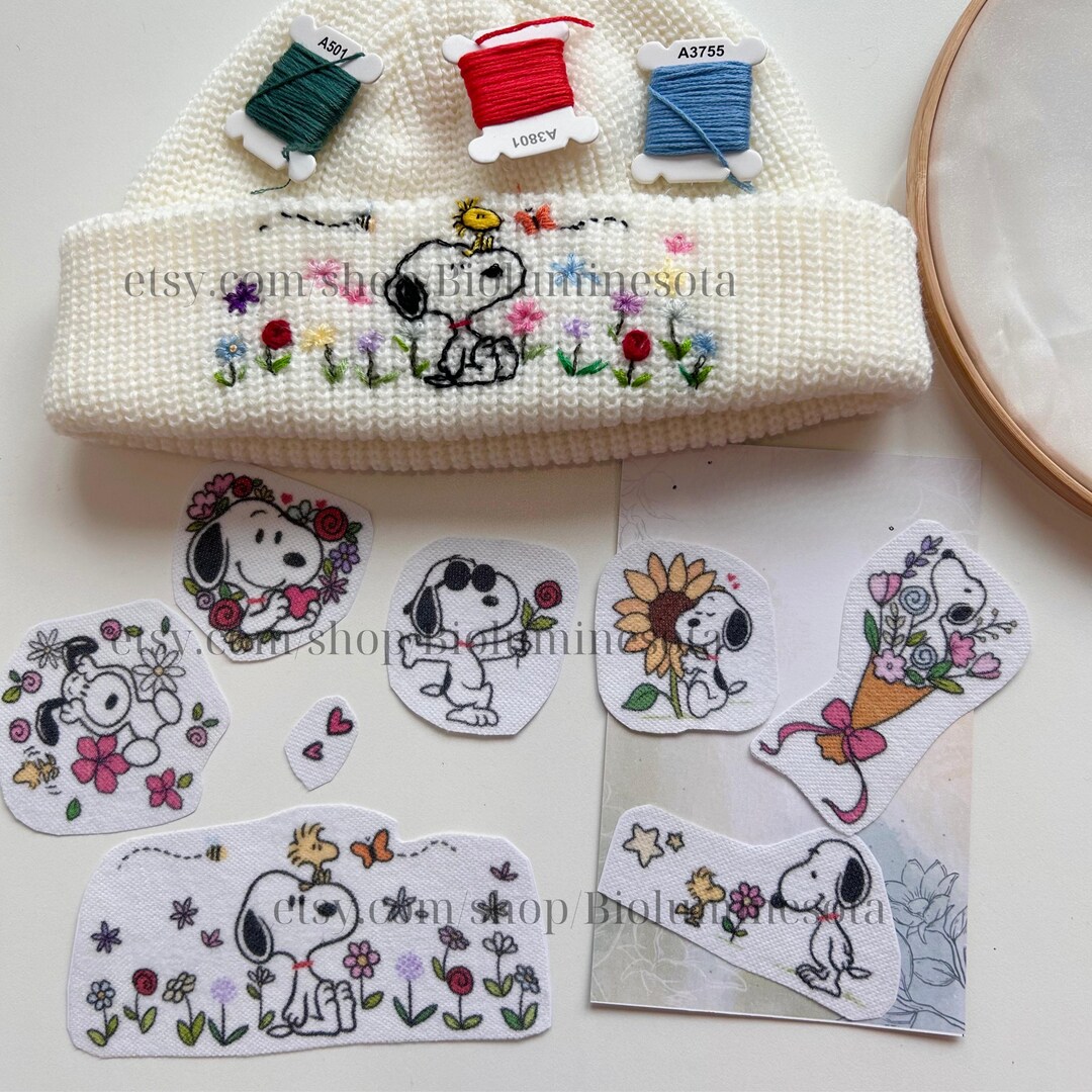 Snoopy Fabric Stickers | Cute Cartoon Embroidery Patches | DIY Sewing & Crafting | Pre-cut ...