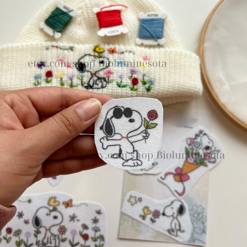 Snoopy Fabric Stickers | Cute Cartoon Embroidery Patches | DIY Sewing & Crafting | Pre-cut ...