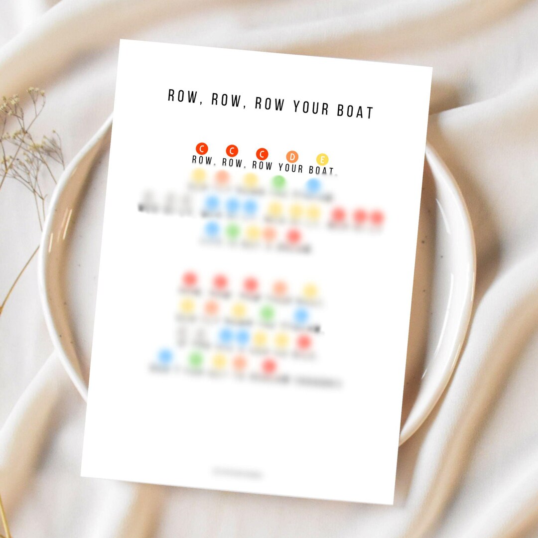 Row Row Row Your Boat, Nursery Rhyme, Desk Bells, Hand Bells Printable ...