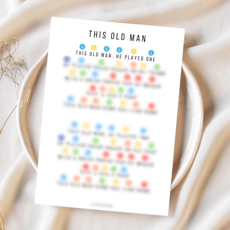 This Old Man, Hand Bells Printable Sheet Music, Desk Bells ...
