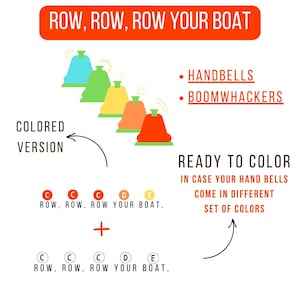 Row Row Row Your Boat, Nursery Rhyme, Desk Bells, Hand Bells Printable ...