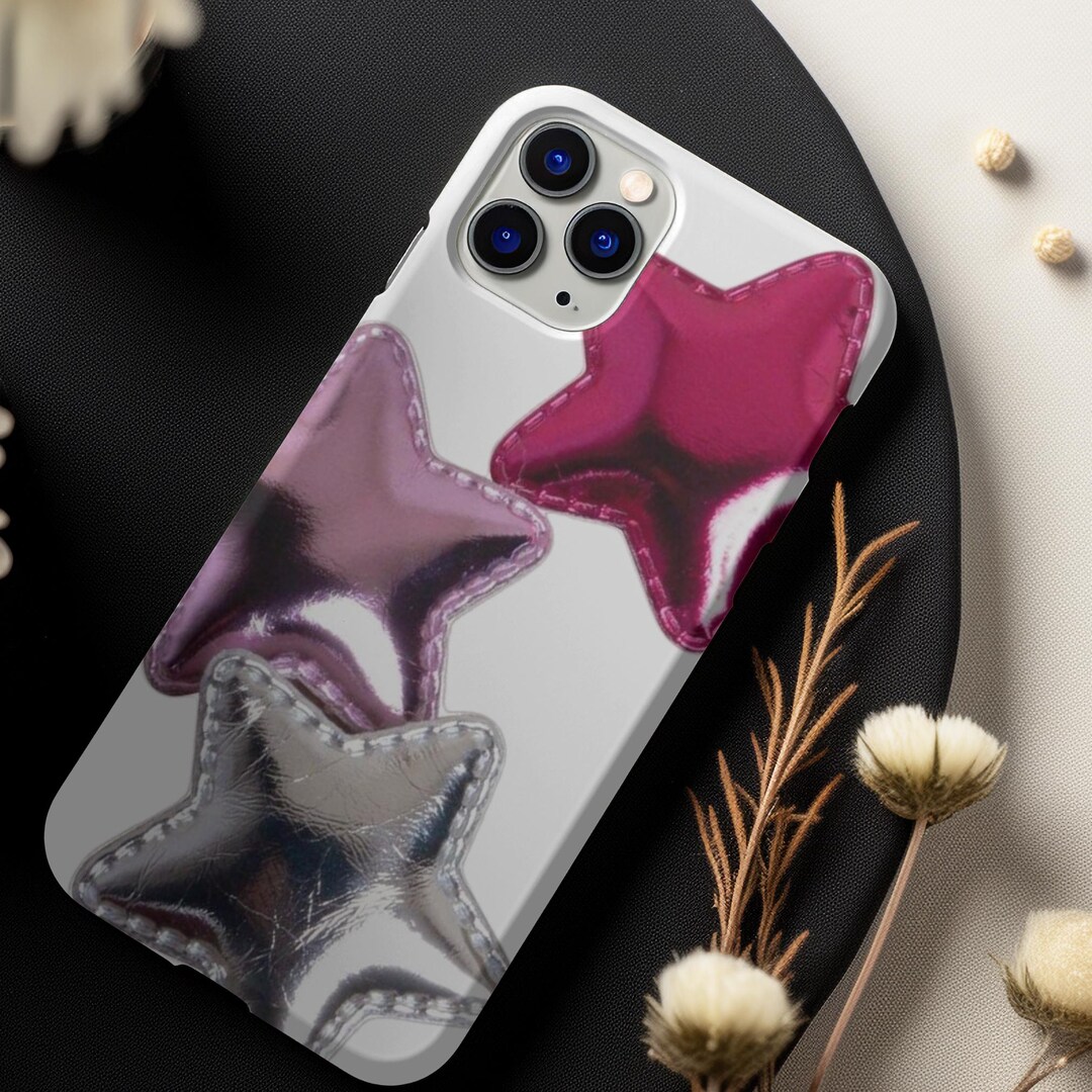 Metallic Pink and Silver Stars Phone Case, It Girl Phone Case, Star ...