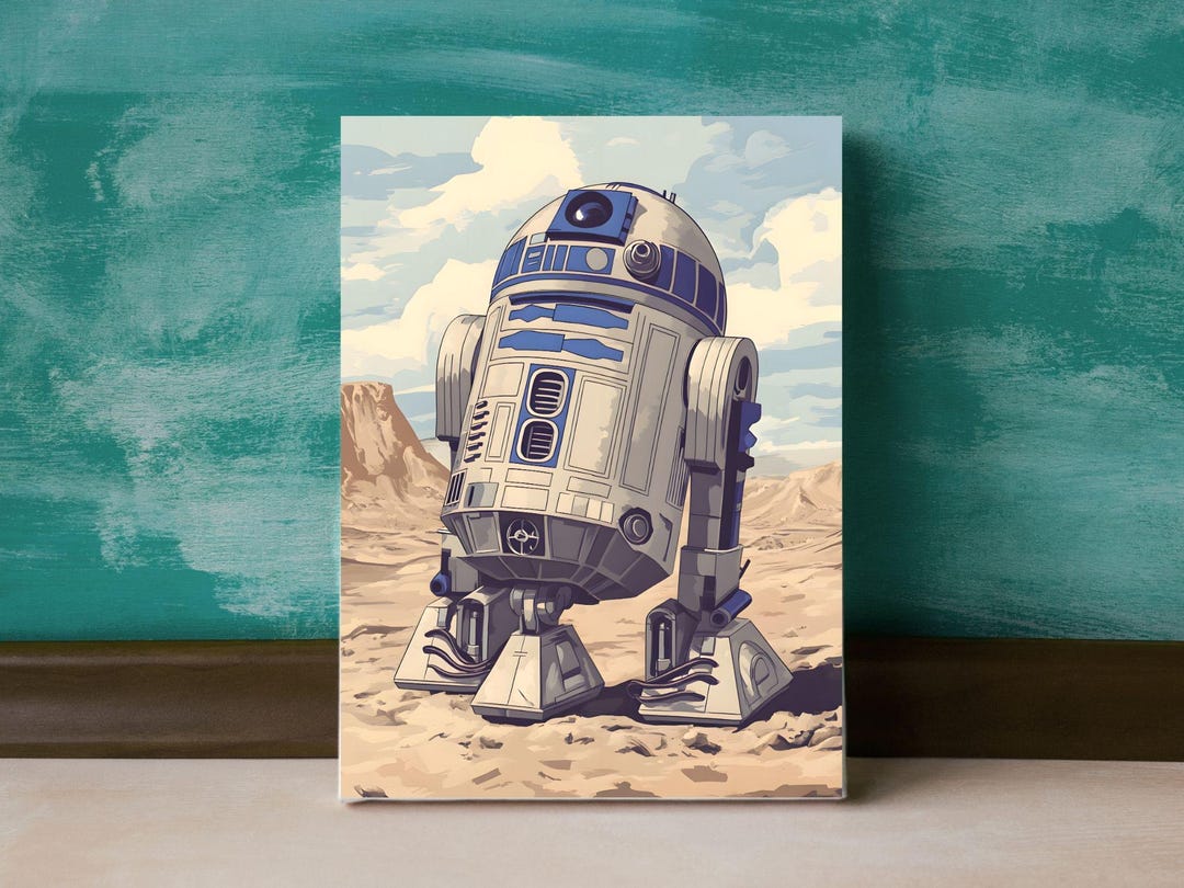 R2-D2 Retro Movie Poster: Star Wars Printable Wall Art (PDF Download - Etsy