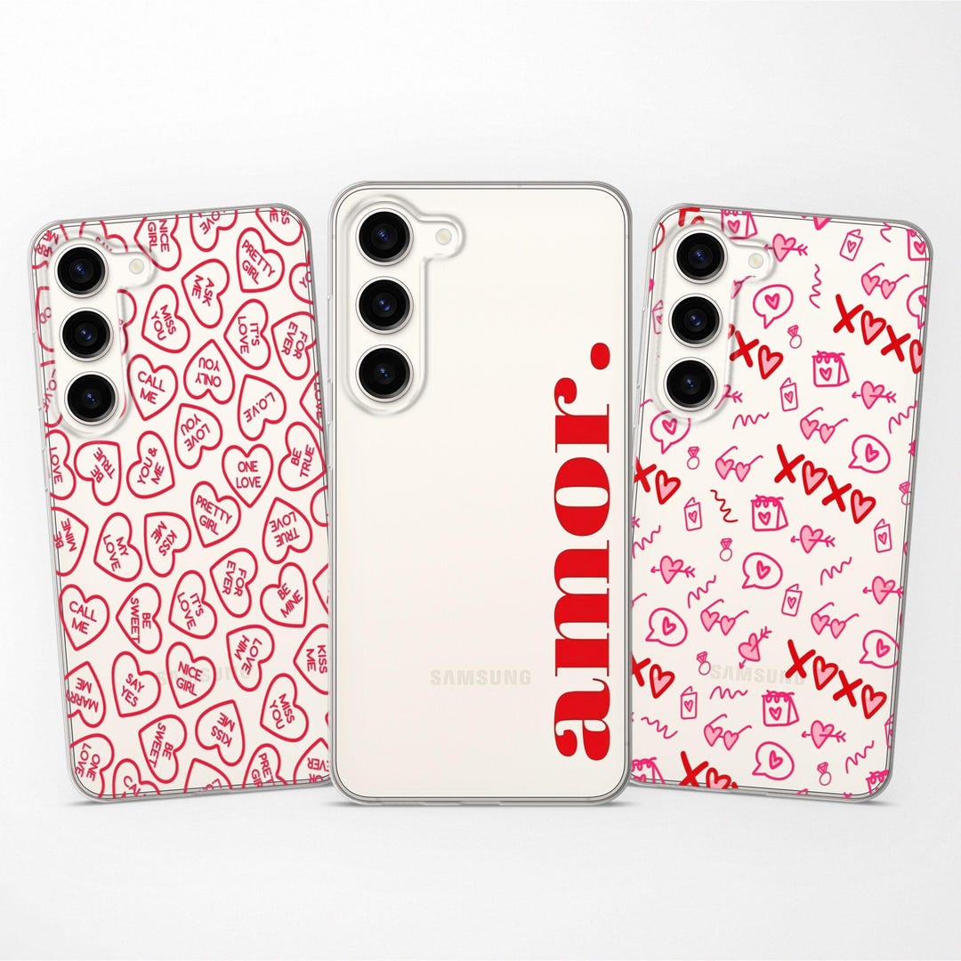 Romantic Amor Samsung Case: Clear Love Hearts TPU Gel - Etsy