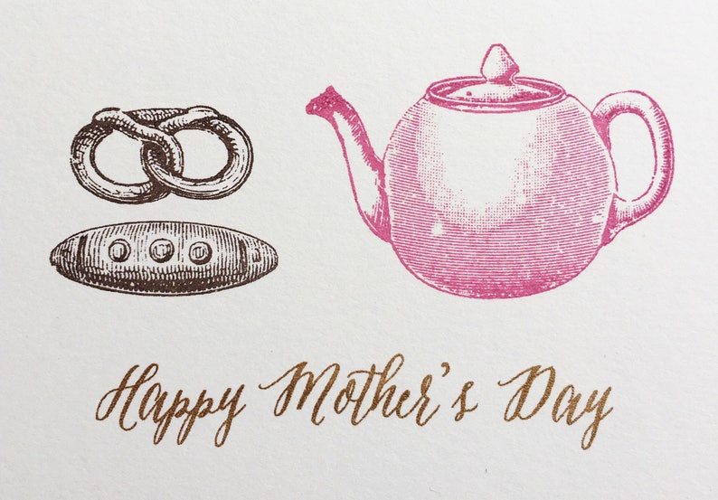 Mother's Day Card, First Mothers Day, Tea and Cake, Vintage Mother's ...