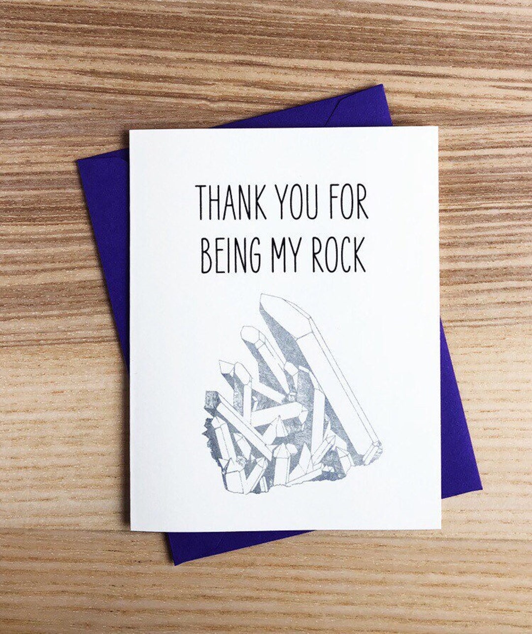Thank You Card Thank You Note Crystals Minerals Gems - Etsy