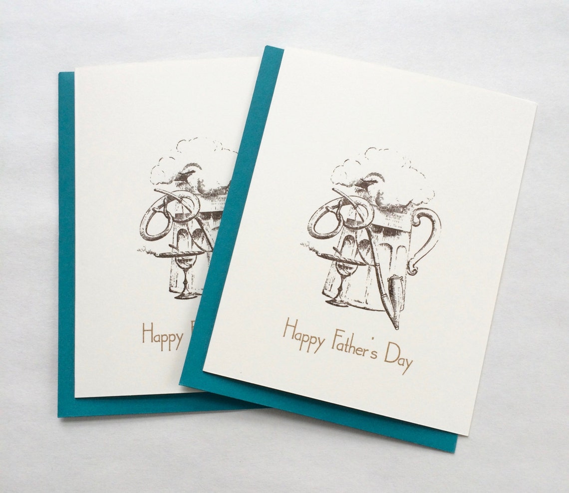 Fathers Day Card, Vintage Fathers Day Card, Food Pun Card, Beer ...